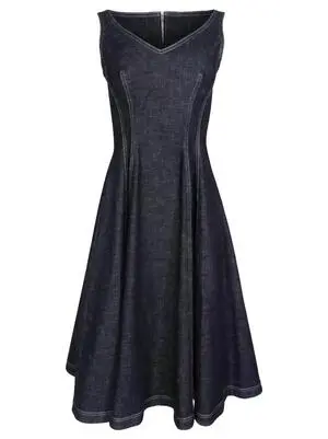 Marni V-neck Sleeveless Midi Dress - Blue