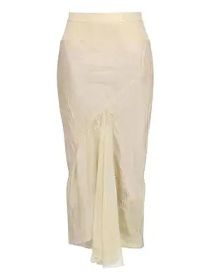 Rick Owens A-Line Bias-Cut Midi Skirt Neutrals