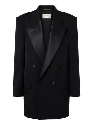 SAINT LAURENT Double-Breasted Oversized Wool Blazer