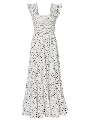Rixo Kendall Polka-dot Cotton Midi Dress - White