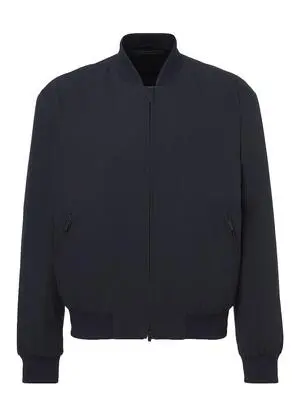 Giorgio Armani Cotton-blend Bomber Jacket - Blue