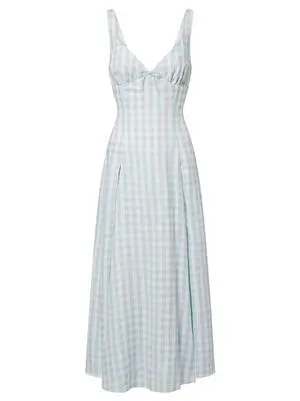 Faithfull The Brand Adalee Gingham Midi Dress - Blue