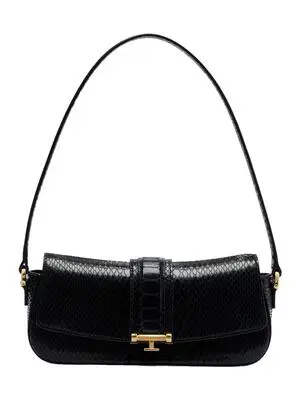 THE NEW ARRIVALS ILKYAZ OZEL Obscura.06 Leather Shoulder Bag Black