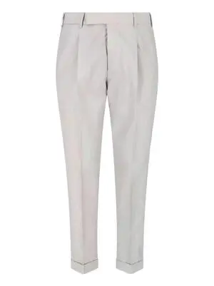 PT TORINO Pleated Tailored Trousers - Grey
