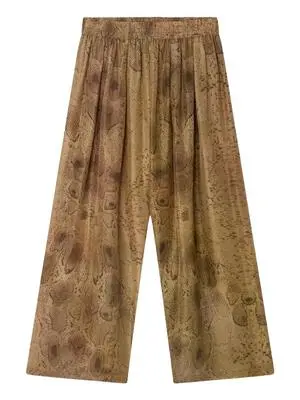MES DEMOISELLES Elasticated Wide Leg Trousers - Neutrals