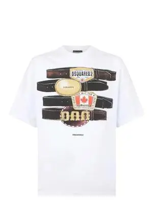 Dsquared2 S78gd0113 Iconique Loose Fit Tee Shirt - White