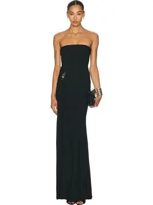 GRACE LING Relic Charms Strapless Maxi Dress - Black