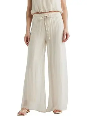 Deluc Strada Wide Leg Drawstring Pants Ecru