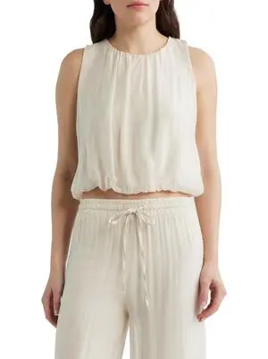 Deluc Strada Bubble Sleeveless Top Ecru
