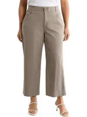 WIT & WISDOM Skyrise Crop Wide Leg Twill Pants