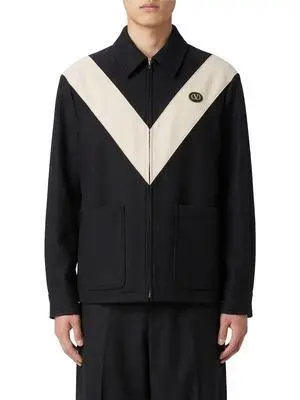 Valentino Garavani V" Detail Zip-up Jacket - Black