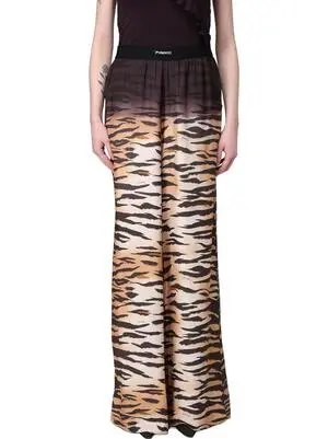 Pinko Wide Leg Tiger Print Trousers - Brown