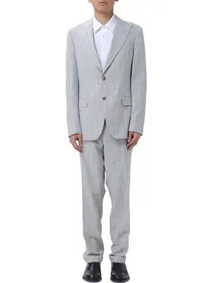 BOSS Single-breasted Striped Cotton And Virgin Wool Dress - Grey