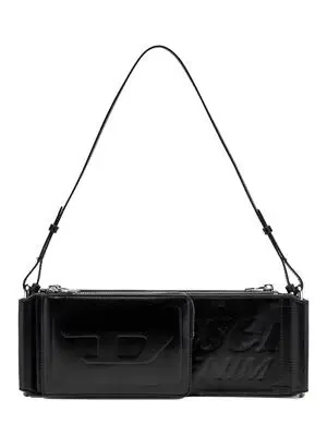 DIESEL® Flagd Shoulder Bag In Polyurethane - Black