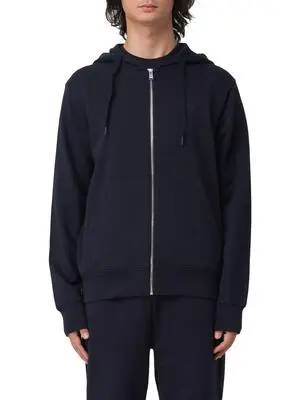 BOSS Cotton Zip-up Hoodie Sweatshirt With Drawstring - Blue