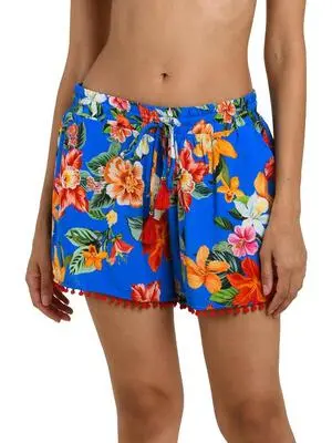 La Blanca Printed Beach Shorts - Blue Multi