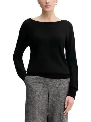 Sisley Boat Neck Knitwear - Black