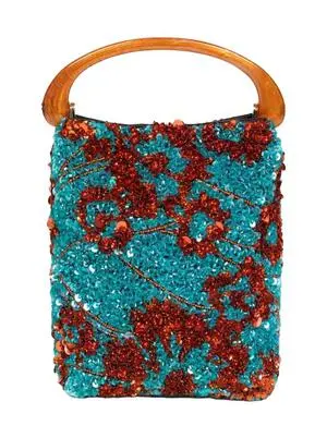 Dries Van Noten Embellished Handle Bag Blue