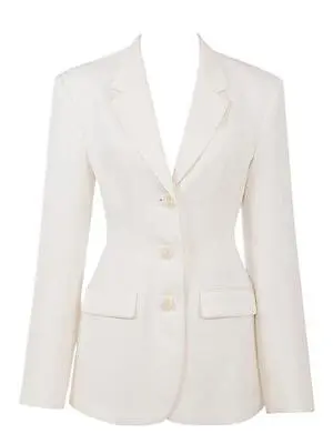 House Of Cb Tailored Stretch-woven Blazer - Ivory