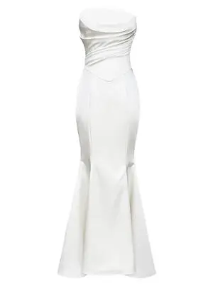 House Of Cb Veronique Strapless Satin Bridal Gown - Ivory