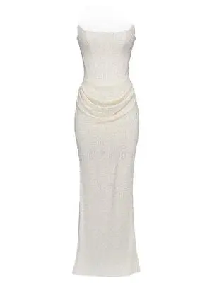 House Of Cb Dove Bead-embellished Mesh Bridal Gown - Ivory