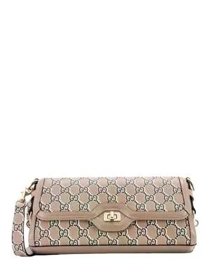 Gucci Gucci Luce Optical GG Printed Leather Small Shoulder Bag Neutrals