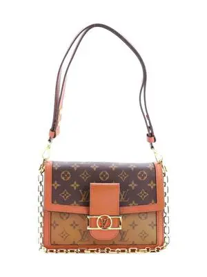 LOUIS VUITTON Dauphine Reverse Monogram Canvas Mm Shoulder Bag - Brown