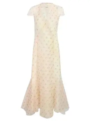 Khaite V-neck Midi Dress - Neutrals