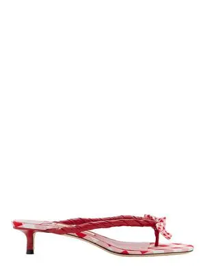 JIMMY CHOO Liss Gingham Leather Sandals Red