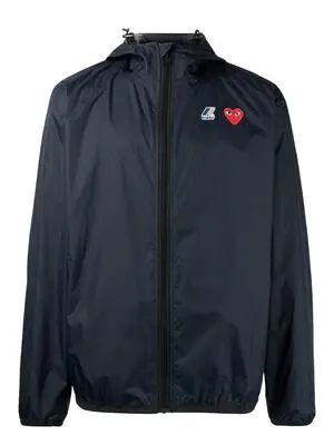 Play Comme Des Garcon CDG Play X K-Way Zipped Hooded Jacket Blue