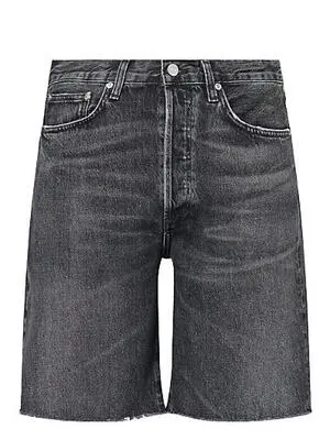 AGOLDE Anson Frayed-Hem Denim Shorts Clip (dk Wsh Blk)