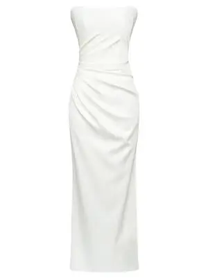 House Of Cb Strapless Satin Gown - Ivory