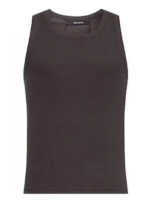 SEVENTH Ribbed Stretch-cotton Vest Top - Slate