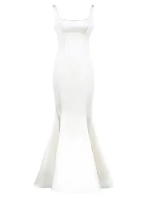 House Of Cb Button-back Satin Bridal Gown - Ivory