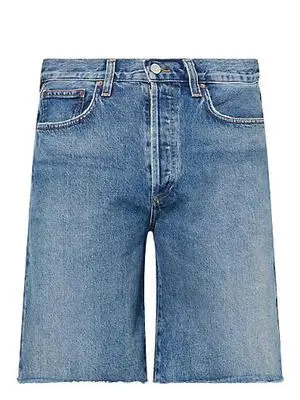 AGOLDE Frayed-Hem Denim Shorts Guide (worn Md Ind)
