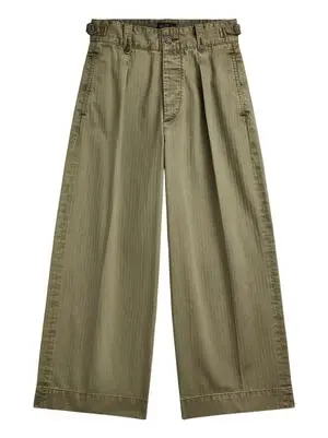 Ralph Lauren Cropped Wide-leg Trouser - Olive