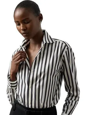 Ralph Lauren Capri Relaxed Fit Striped Shirt - White/classic Blue