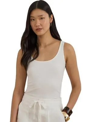 RALPH LAUREN Stretch Cotton Tank Top