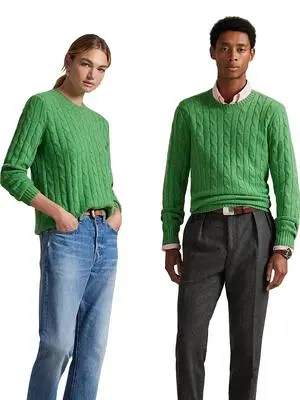 Ralph Lauren The Iconic Cable-Knit Cashmere Sweater Mint