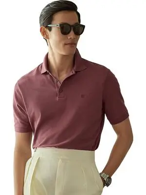 Ralph Lauren Custom Slim Fit Piqué Polo Shirt - Red Wood