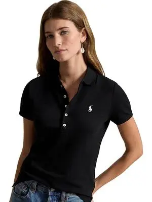 Ralph Lauren Slim Fit Stretch Polo Shirt - Polo Black/white