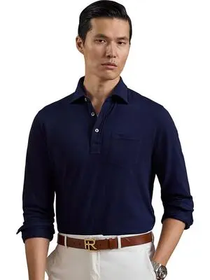 Ralph Lauren Cotton-cashmere Piqué Polo Shirt - Classic Chairman Navy