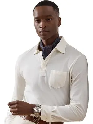Ralph Lauren Cotton-cashmere Piqué Polo Shirt - Classic White