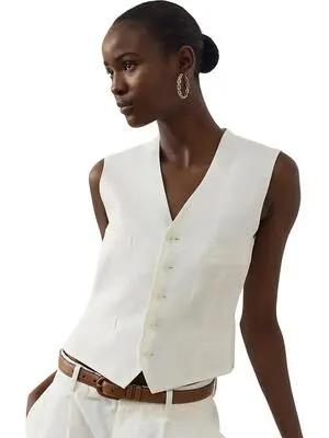 Ralph Lauren Jaiden Linen Vest Cream