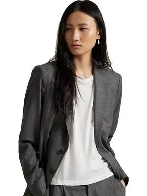 Ralph Lauren Wool-blend Single-breasted Blazer - Medium Grey Melange