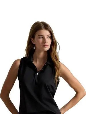 Ralph Lauren Classic Fit Sleeveless Tour Polo Shirt - Polo Black