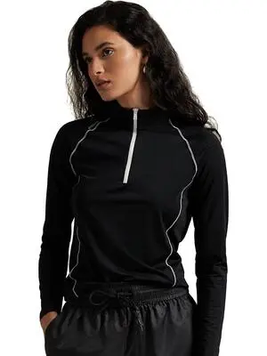 Ralph Lauren Stretch-jersey Quarter-zip Pullover - Polo Black