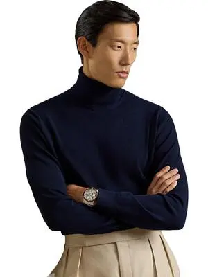 Ralph Lauren Cashmere Turtleneck Sweater - Classic Chairman Navy