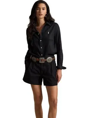 Ralph Lauren Pleated Relaxed-fit Cotton Shorts - Polo Black