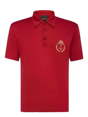 BILLIONAIRE Embroidered-logo Polo Shirt - Red